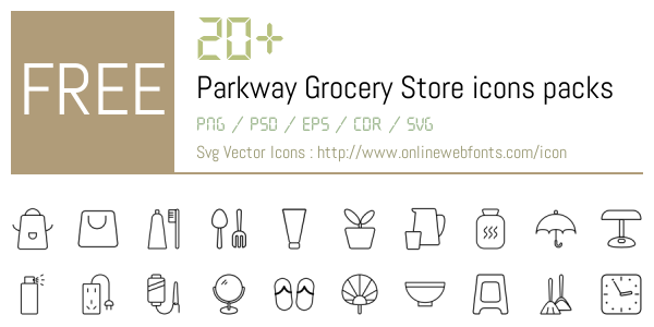 +20 Parkway Grocery Store Icons Packs Free Downloads - OnlineWebFonts.COM
