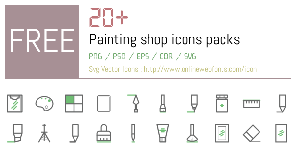 +20 Painting shop Icons Packs Free Downloads - OnlineWebFonts.COM