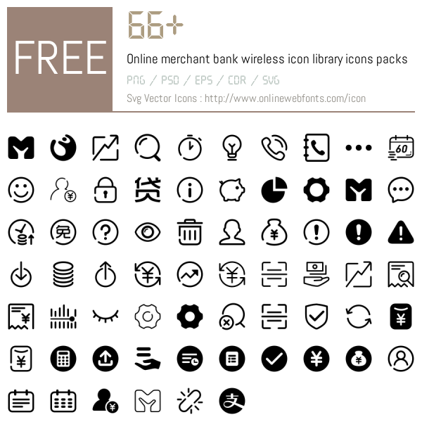 +66 Online merchant bank wireless icon library Icons Packs Free ...