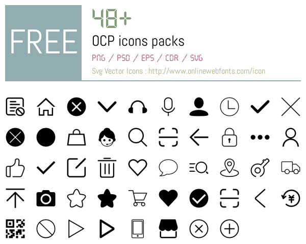 +48 OCP Icons Packs Free Downloads - OnlineWebFonts.COM