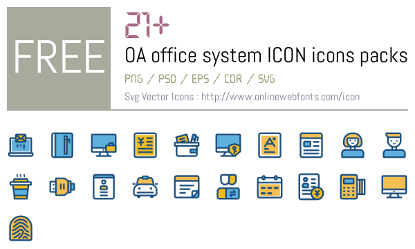 +21 OA office system ICON Icons Packs Free Downloads - OnlineWebFonts.COM