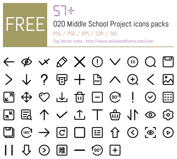+57 O2O Middle School Project Icons Packs Free Downloads ...