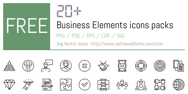 +20 Business Elements Icons Packs Free Downloads - OnlineWebFonts.COM