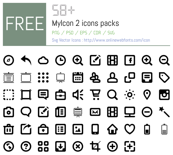 +58 MyIcon 2 Icons Packs Free Downloads - OnlineWebFonts.COM
