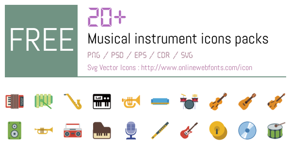+20 Musical instrument Icons Packs Free Downloads - OnlineWebFonts.COM