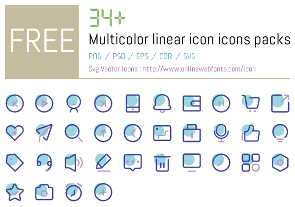 +34 Multicolor linear icon Icons Packs Free Downloads - OnlineWebFonts.COM