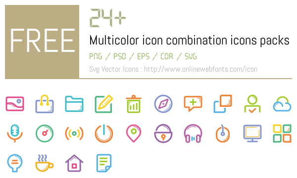 +24 Multicolor icon combination Icons Packs Free Downloads ...