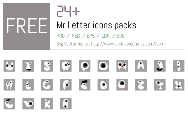+24 Mr Letter Icons Packs Free Downloads - OnlineWebFonts.COM