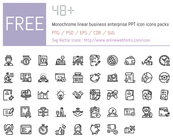 +48 Monochrome linear business enterprise PPT icon Icons Packs Free Downloads - OnlineWebFonts.COM