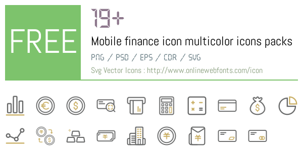 +19 Mobile finance icon multicolor Icons Packs Free Downloads ...