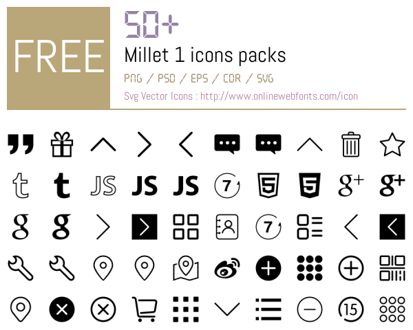 +50 Millet 1 Icons Packs Free Downloads - OnlineWebFonts.COM