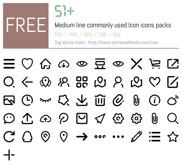+51 Medium line commonly used Icon Icons Packs Free Downloads ...