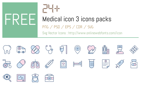 +24 Medical icon 3 Icons Packs Free Downloads - OnlineWebFonts.COM