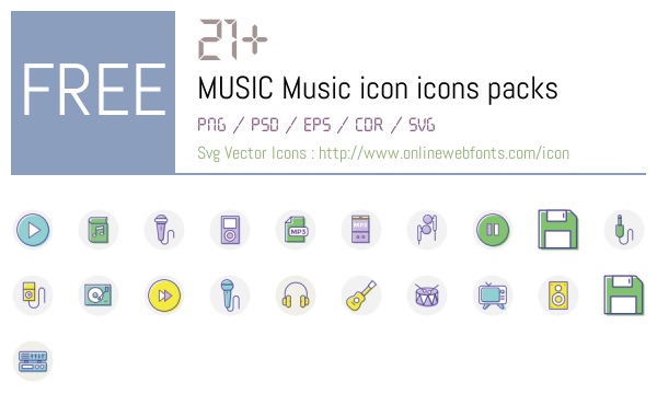 +21 MUSIC Music icon Icons Packs Free Downloads - OnlineWebFonts.COM