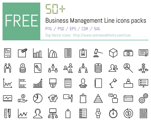 +50 Business Management Line Icons Packs Free Downloads ...