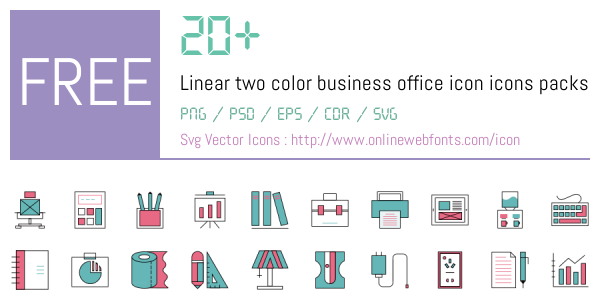 +20 Linear two color business office icon Icons Packs Free Downloads ...