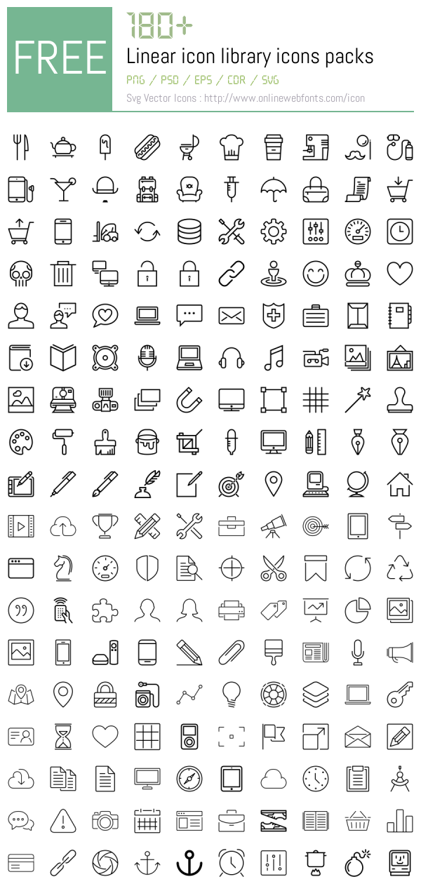 +180 Linear icon library Icons Packs Free Downloads - OnlineWebFonts.COM