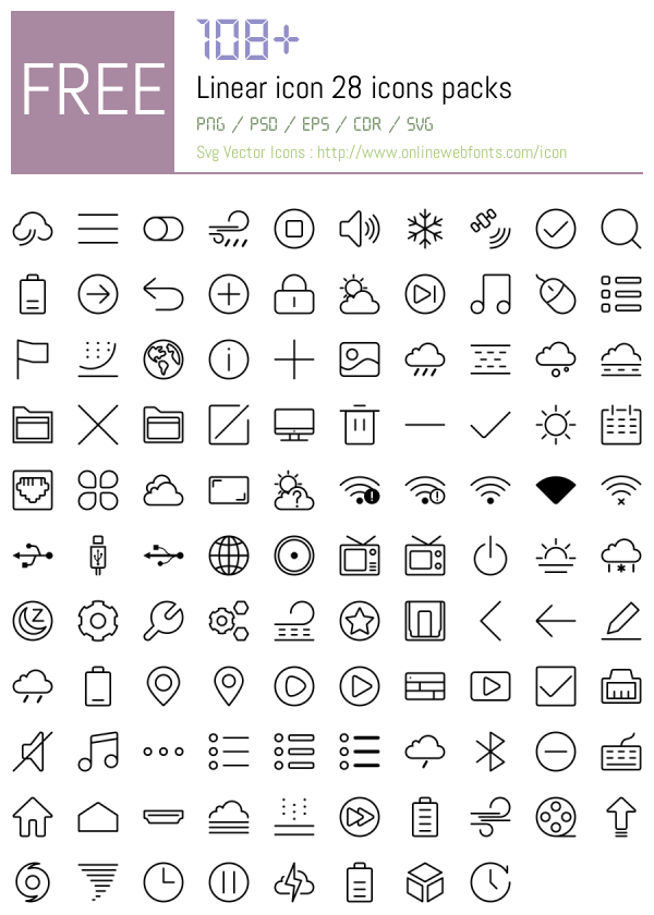 +108 Linear icon 28 Icons Packs Free Downloads - OnlineWebFonts.COM