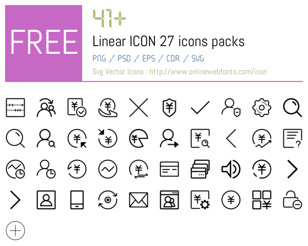 +41 Linear ICON 27 Icons Packs Free Downloads - OnlineWebFonts.COM