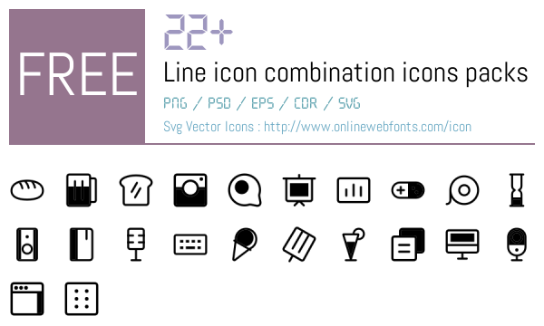 +22 Line icon combination Icons Packs Free Downloads - OnlineWebFonts.COM