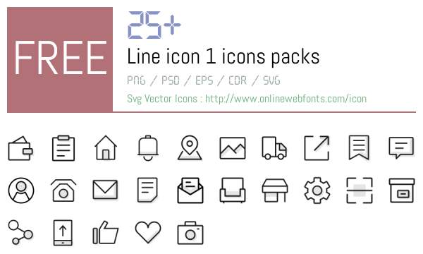 +25 Line icon 1 Icons Packs Free Downloads - OnlineWebFonts.COM