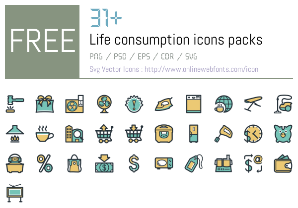 +31 Life consumption Icons Packs Free Downloads - OnlineWebFonts.COM