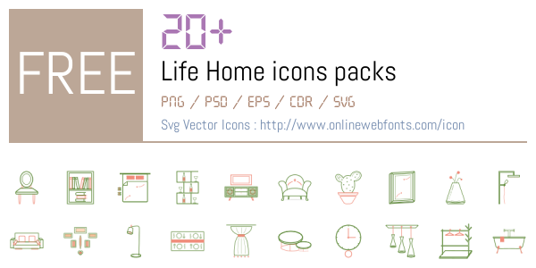 +20 Life Home Icons Packs Free Downloads - OnlineWebFonts.COM