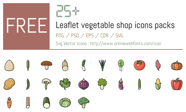 +25 Leaflet vegetable shop Icons Packs Free Downloads - OnlineWebFonts.COM