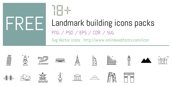 +18 Landmark building Icons Packs Free Downloads - OnlineWebFonts.COM