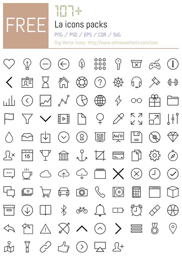 +107 La Icons Packs Free Downloads - OnlineWebFonts.COM