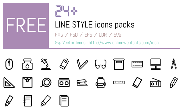 +24 LINE STYLE Icons Packs Free Downloads - OnlineWebFonts.COM