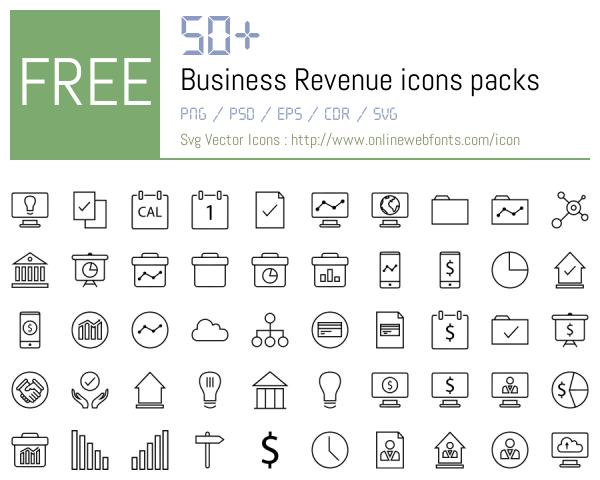 +50 Business Revenue Icons Packs Free Downloads - OnlineWebFonts.COM