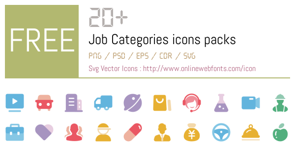+20 Job Categories Icons Packs Free Downloads - OnlineWebFonts.COM