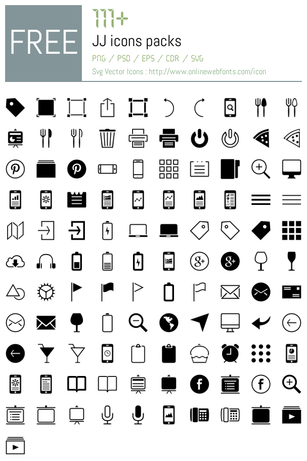 +111 JJ Icons Packs Free Downloads - OnlineWebFonts.COM