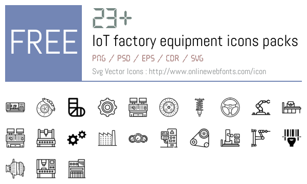 +23 IoT factory equipment Icons Packs Free Downloads - OnlineWebFonts.COM