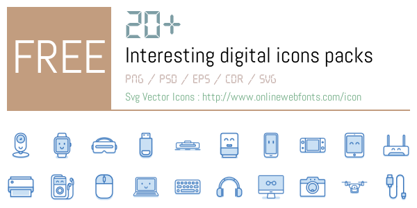 +20 Interesting digital Icons Packs Free Downloads - OnlineWebFonts.COM