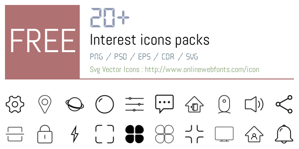 +20 Interest Icons Packs Free Downloads - OnlineWebFonts.COM