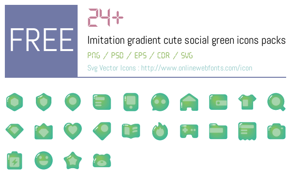 +24 Imitation gradient cute social green Icons Packs Free Downloads ...