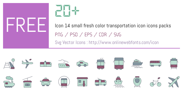 +20 Icon 14 small fresh color transportation icon Icons Packs Free ...