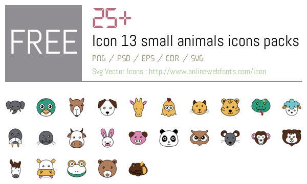 +25 Icon 13 small animals Icons Packs Free Downloads - OnlineWebFonts.COM
