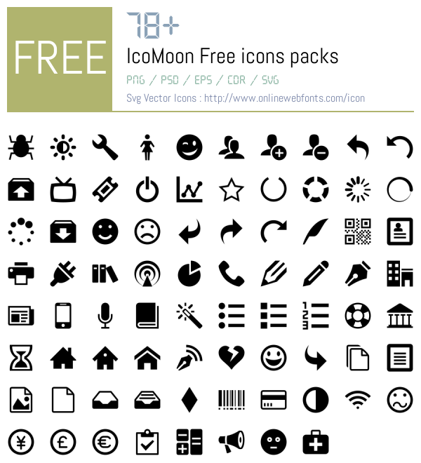 +78 IcoMoon Free Icons Packs Free Downloads - OnlineWebFonts.COM