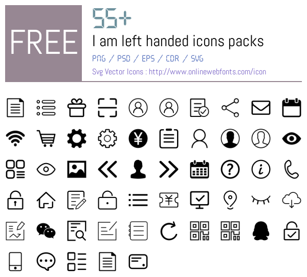 +55 I am left handed Icons Packs Free Downloads - OnlineWebFonts.COM