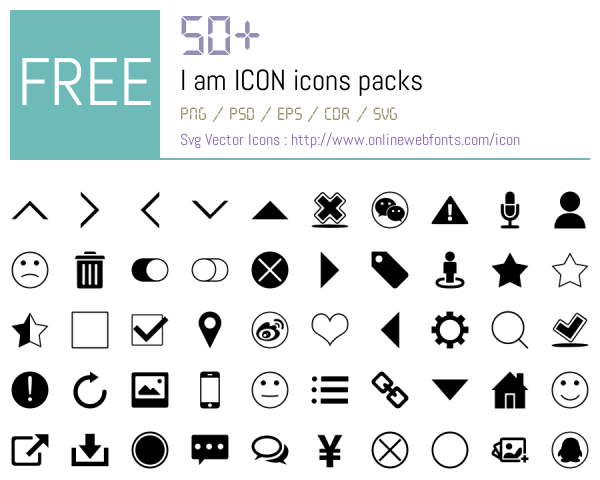 +50 I am ICON Icons Packs Free Downloads - OnlineWebFonts.COM