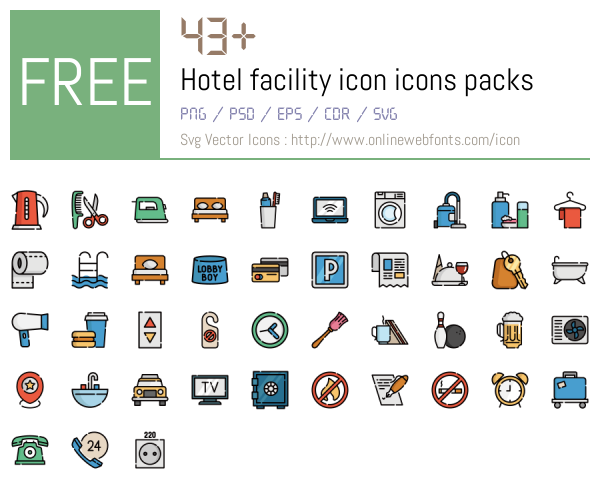 +43 Hotel facility icon Icons Packs Free Downloads - OnlineWebFonts.COM