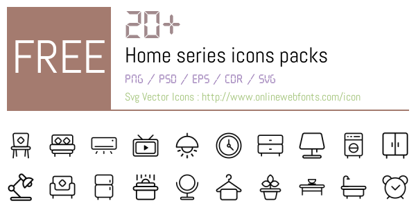 +20 Home series Icons Packs Free Downloads - OnlineWebFonts.COM