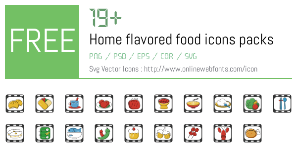 +19 Home flavored food Icons Packs Free Downloads - OnlineWebFonts.COM