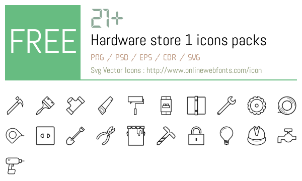 +21 Hardware store 1 Icons Packs Free Downloads - OnlineWebFonts.COM