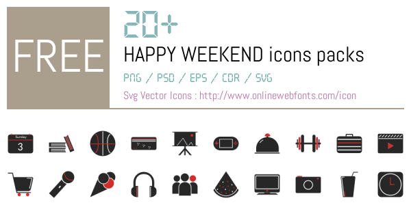 +20 HAPPY WEEKEND Icons Packs Free Downloads - OnlineWebFonts.COM
