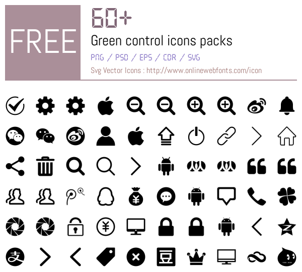 +60 Green control Icons Packs Free Downloads - OnlineWebFonts.COM