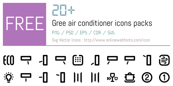 +20 Gree air conditioner Icons Packs Free Downloads - OnlineWebFonts.COM